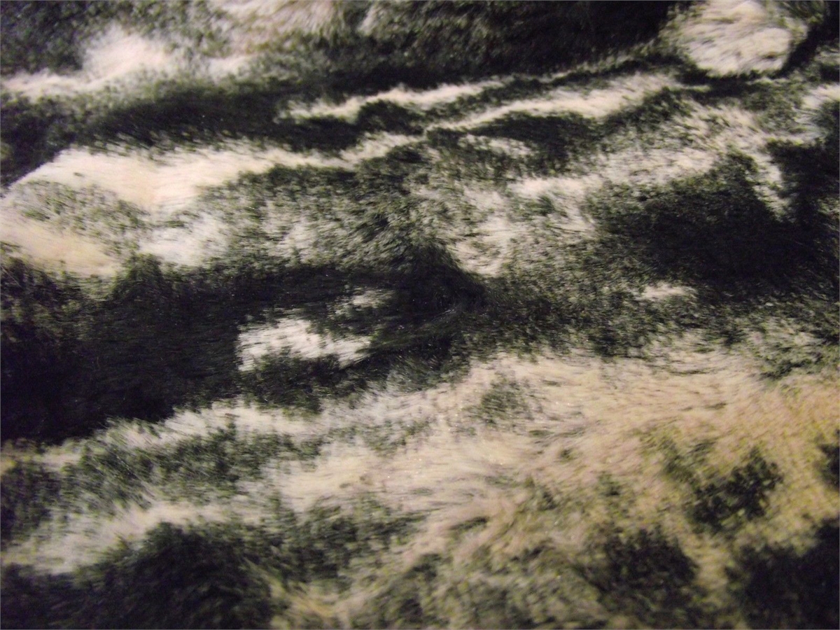 Super Luxury Faux Fur Fabric Material - MICRO CREAM & BLACK - CRS Fur ...