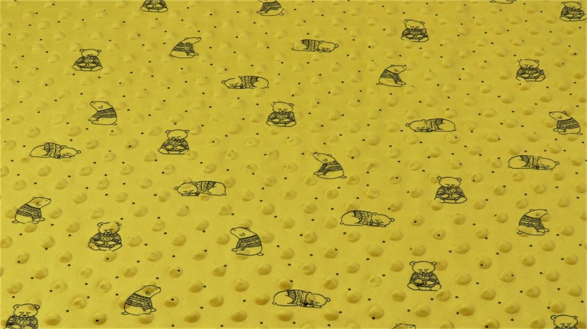 Luxury DIMPLE BABY Cuddle Soft Fabric Material - YELLOW BEAR - CRS Fur ...