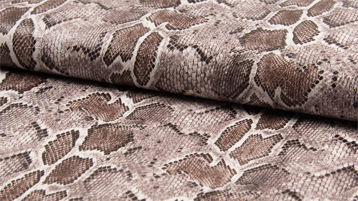 Luxury Realistic Leather Snakeskin Fabric Material - BROWN - CRS Fur ...