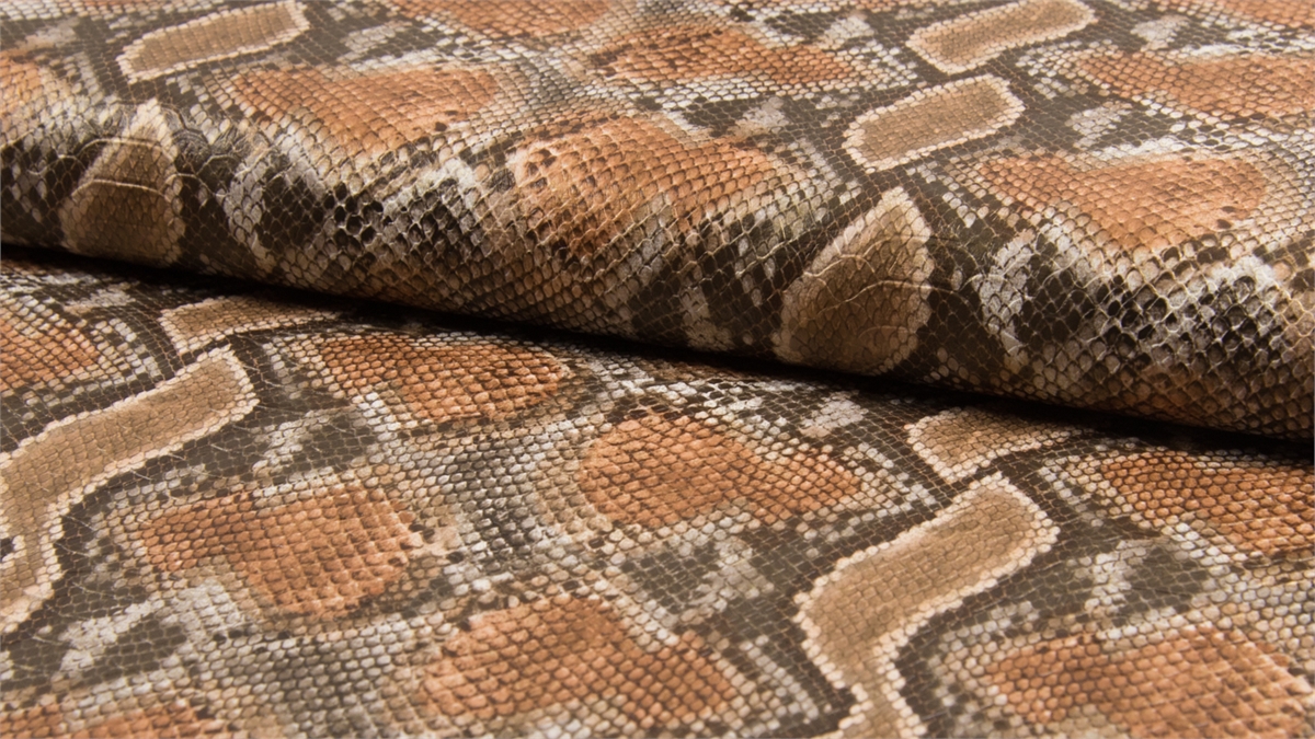 Luxury Realistic Leather Snakeskin Fabric Material - DK BROWN - CRS Fur ...