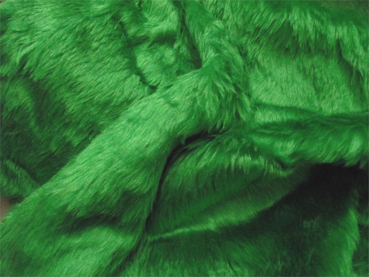 Plain Fun Faux Fur Fabric Material - EMERALD GREEN - CRS Fur Fabrics