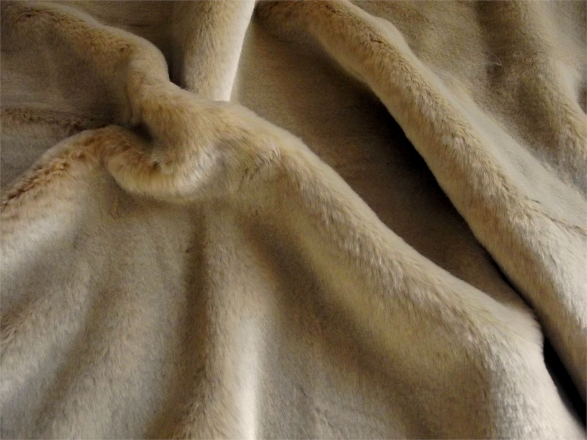 Super Luxury Faux Fur Fabric Material - SHORT PLUSH BEIGE - CRS Fur Fabrics
