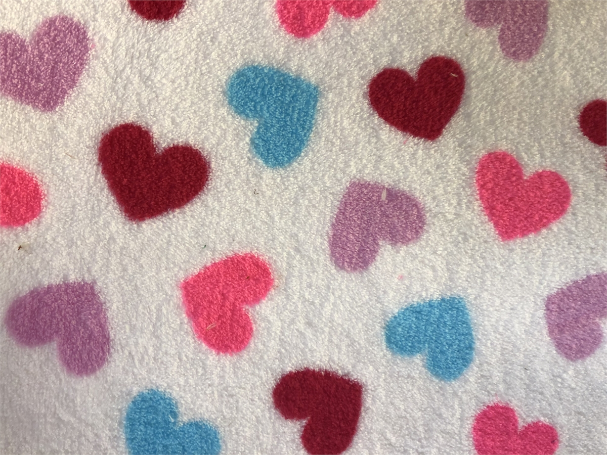 Double Sided Super Soft Cuddle Fleece Fabric Material - LOVE HEARTS ...