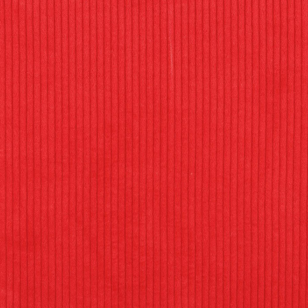 WASHED Jumbo Cord 4.5 Wale Cotton Velvet Fabric Material BRIGHT RED ...