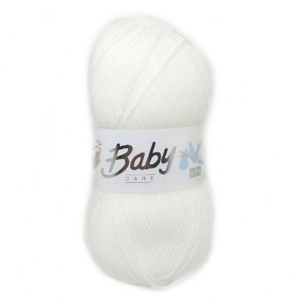 Woolcraft Baby Care 4Ply 100g Knitting Wool Yarn - 700 WHITE - CRS Fur ...