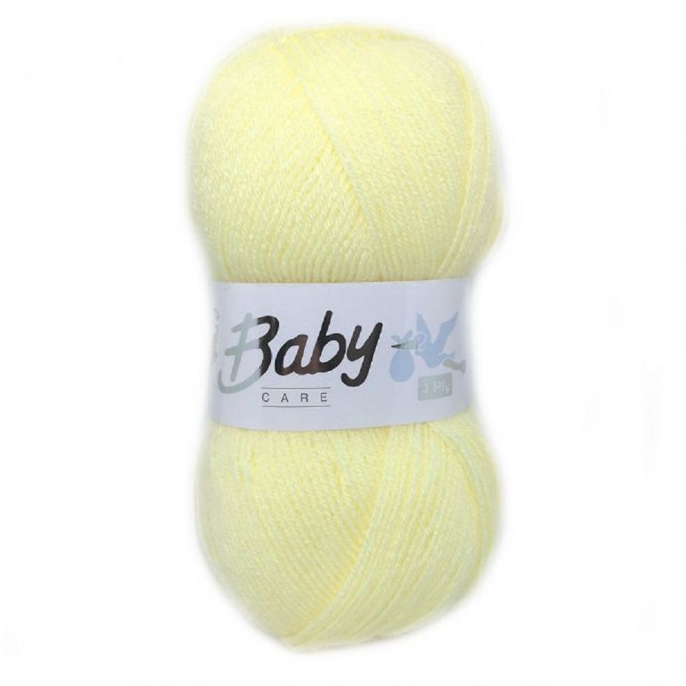 Woolcraft Baby Care 4Ply 100g Knitting Wool Yarn - 702 LEMON - CRS Fur ...