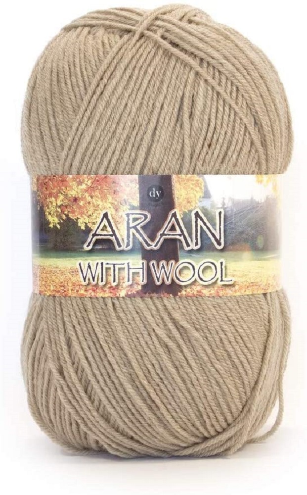 DY CHOICE Aran With Wool Knitting Yarn 100g - 604 OATMEAL - CRS Fur Fabrics