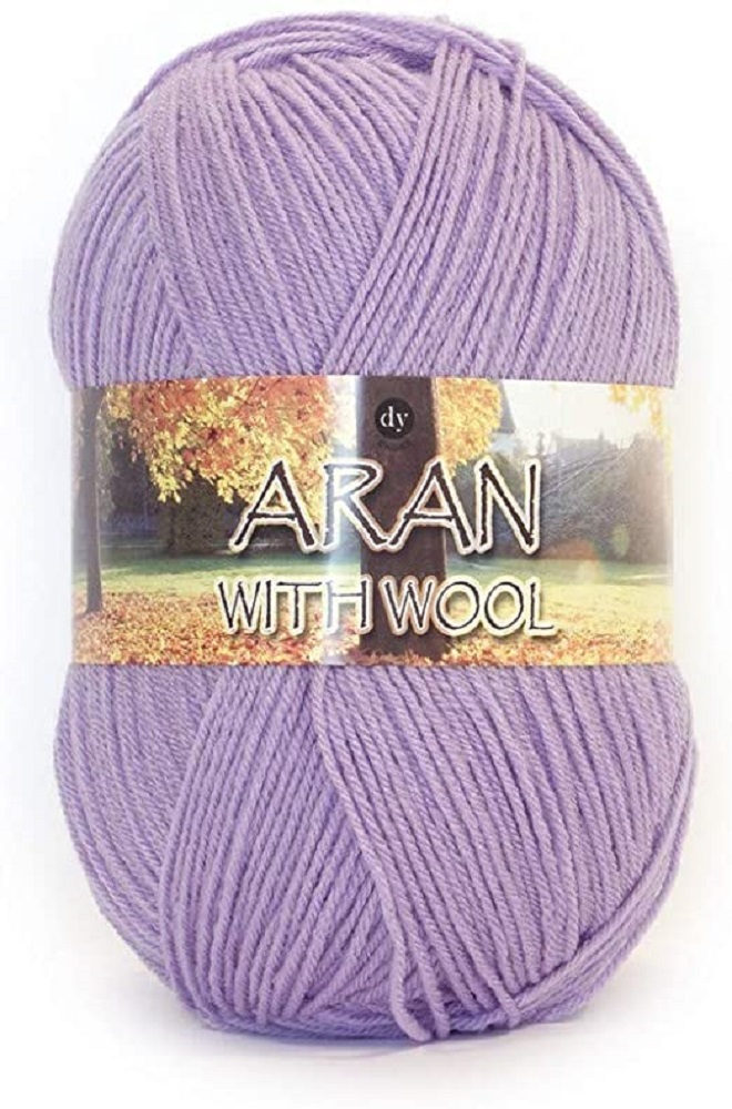 DY CHOICE Aran With Wool Knitting Yarn 100g - 611 LILAC - CRS Fur Fabrics