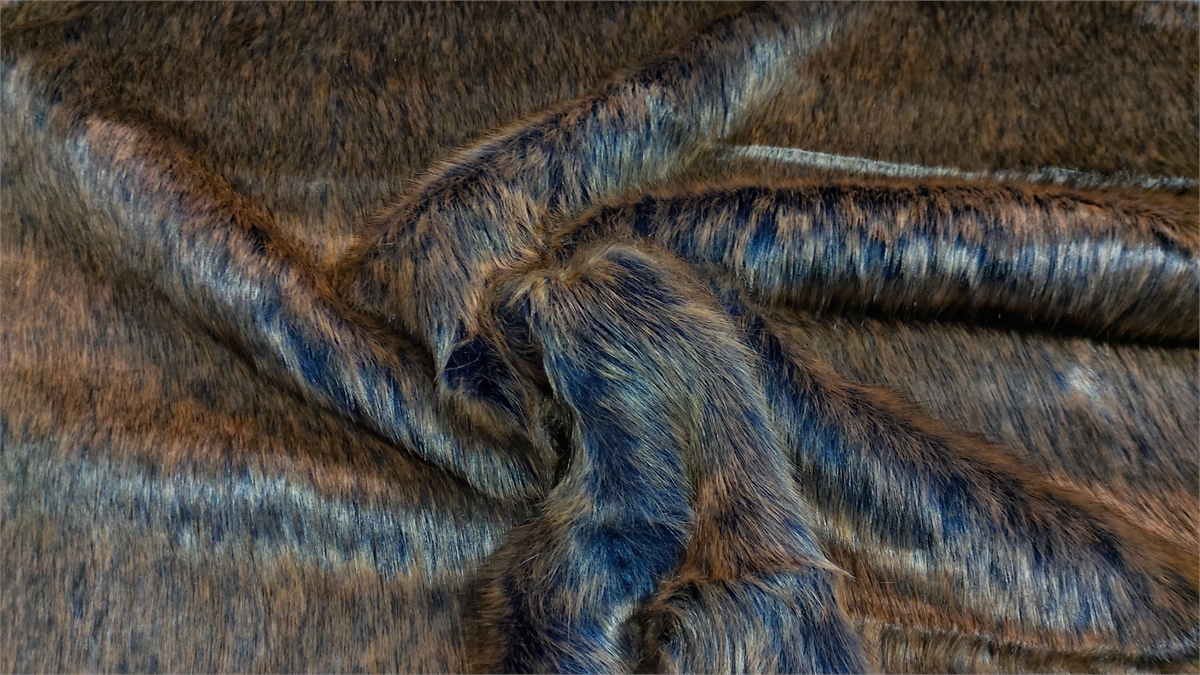 Super Luxury Luxurious Faux Fur Fabric Material BLUE WOLF - CRS Fur Fabrics